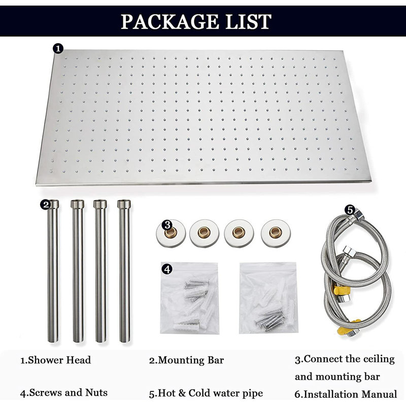 Senlesen Rain Fixed Shower Head 2 5 Gpm Gpm With Temperature Based Led